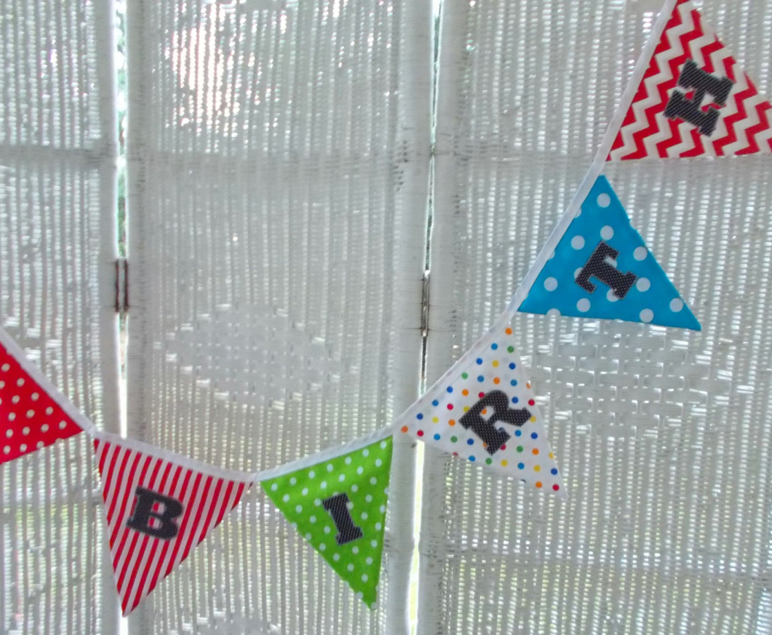 Fabric Happy Birthday Banner Bright Colors no Pinks - Etsy