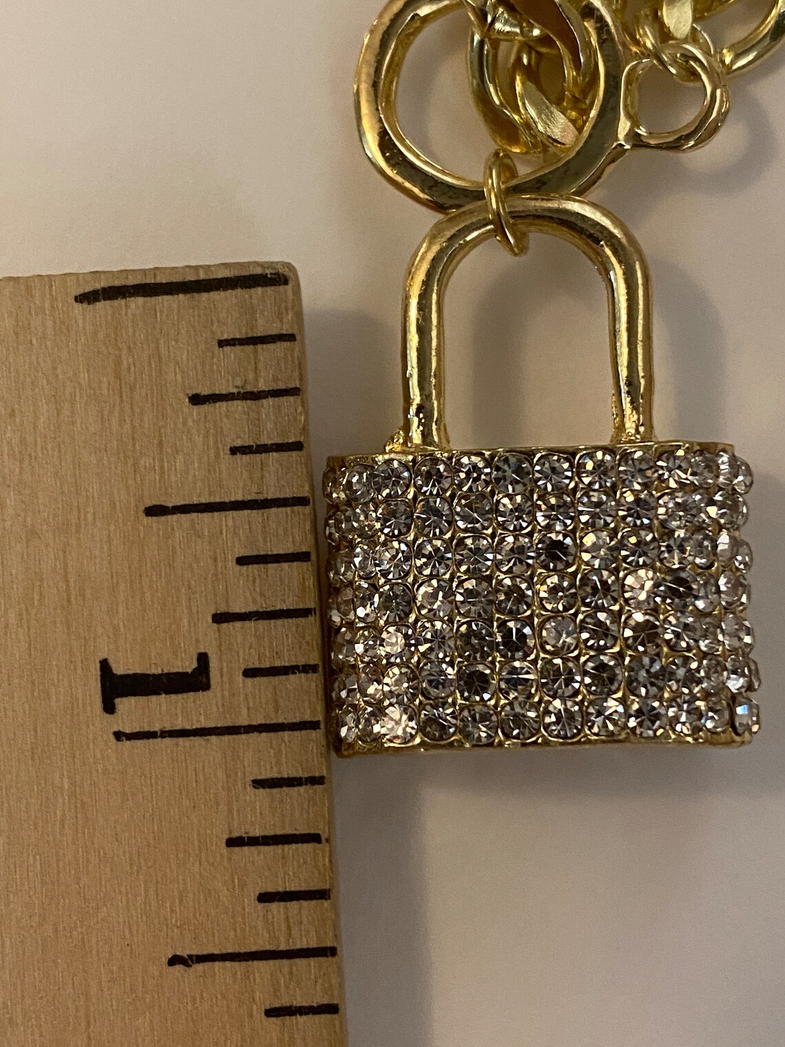 Chunky Gold Chain-lock Pendant Necklace choker Gift for Her Bridesmaid ...