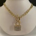 Chunky Gold Chain-lock Pendant Necklace choker Gift for Her Bridesmaid ...