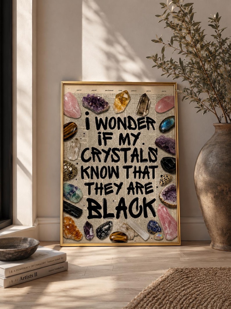 Black Girl Magic Crystal Art Print | Spiritual Boho Witchy Decor ...