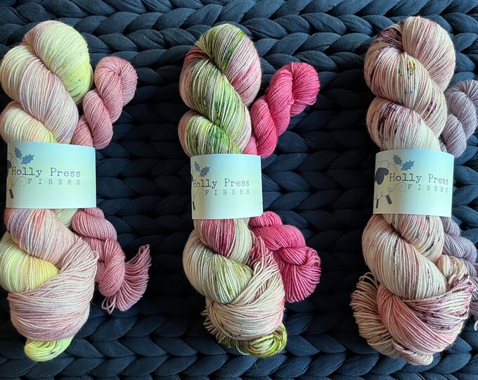 DESTASH Holly Press Fibers Hand Dyed Yarn Sock Sets Fingering Weight ...