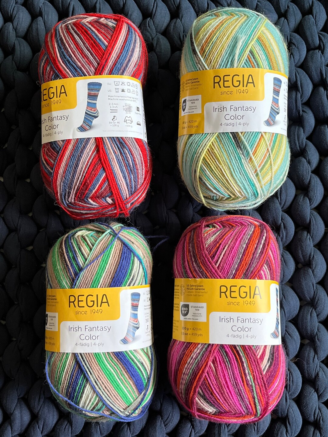 DESTASH YARN LOT Regia Irish Fantasy Self Patterning Sock Yarn 4 Ply ...