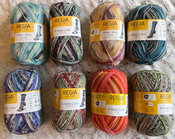 DESTASH Regia Self Patterning or Self Striping Fingering Weight Sock ...
