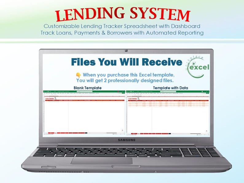 Lending Management System Excel Template Loan Tracker Borrower Tracker ...
