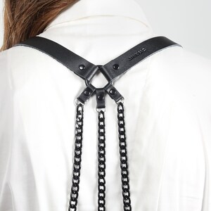 JAKIMAC Triple Chain Harness / Draped Genuine Leather Harness - Etsy
