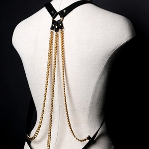 JAKIMAC Triple Chain Harness / Draped Genuine Leather Harness - Etsy