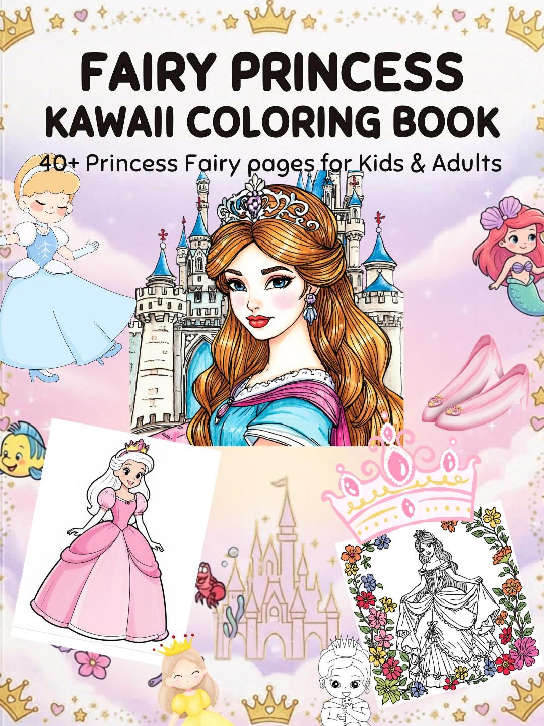 Fairy Princess Fantasy Coloring Book | 40+ Pages (digital PDF) - Etsy