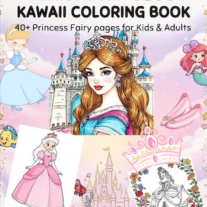 Fairy Princess Fantasy Coloring Book | 40+ Pages (digital PDF) - Etsy