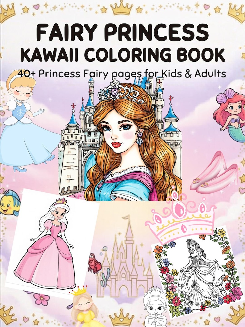 Fairy Princess Fantasy Coloring Book | 40+ Pages (digital PDF) - Etsy