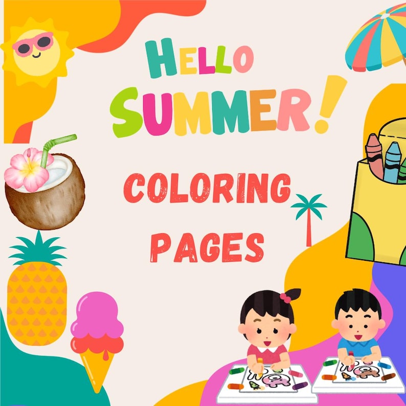 Spring Coloring Pages for Kids, 50 Summer Coloring Pages for Girls With ...