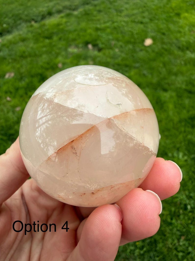 Fire Quartz Sphere | Hematoid Crystal Ball | Polished Healing Decor - Etsy