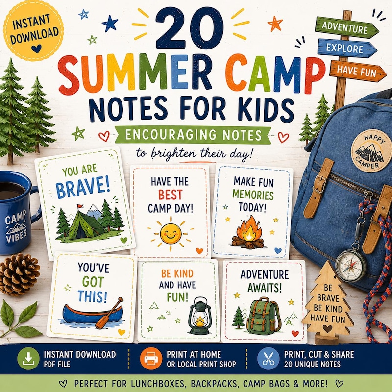Camping Card Kids - Etsy