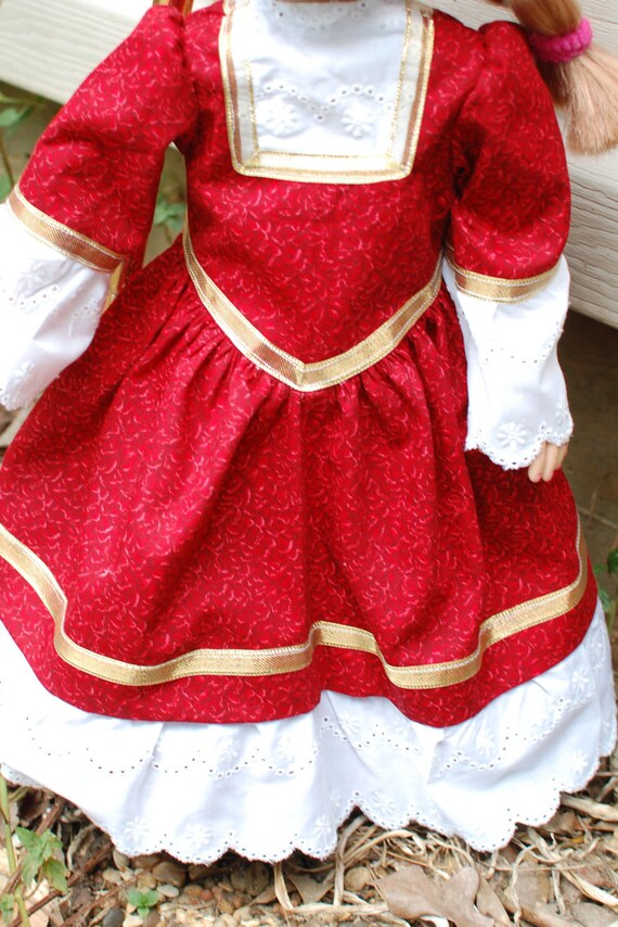 Items Similar To Red Renaissance Style Doll Dress 18 Inch Doll