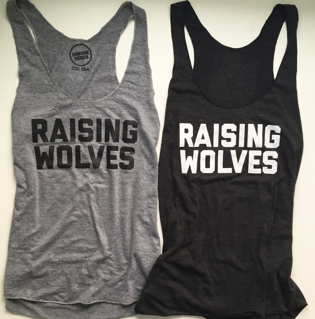 Raising Wolves - Womens Tank Top - Adult Tank - Grey Vintage Feel ...