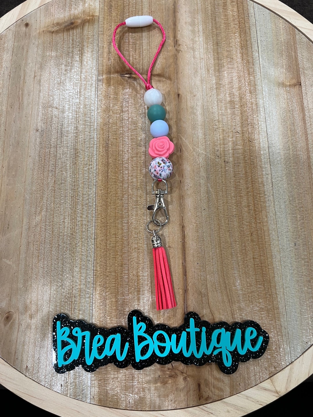 Pink Floral Car Charm Hanging Rear View Mirror Freshie Hanger Accessory ...