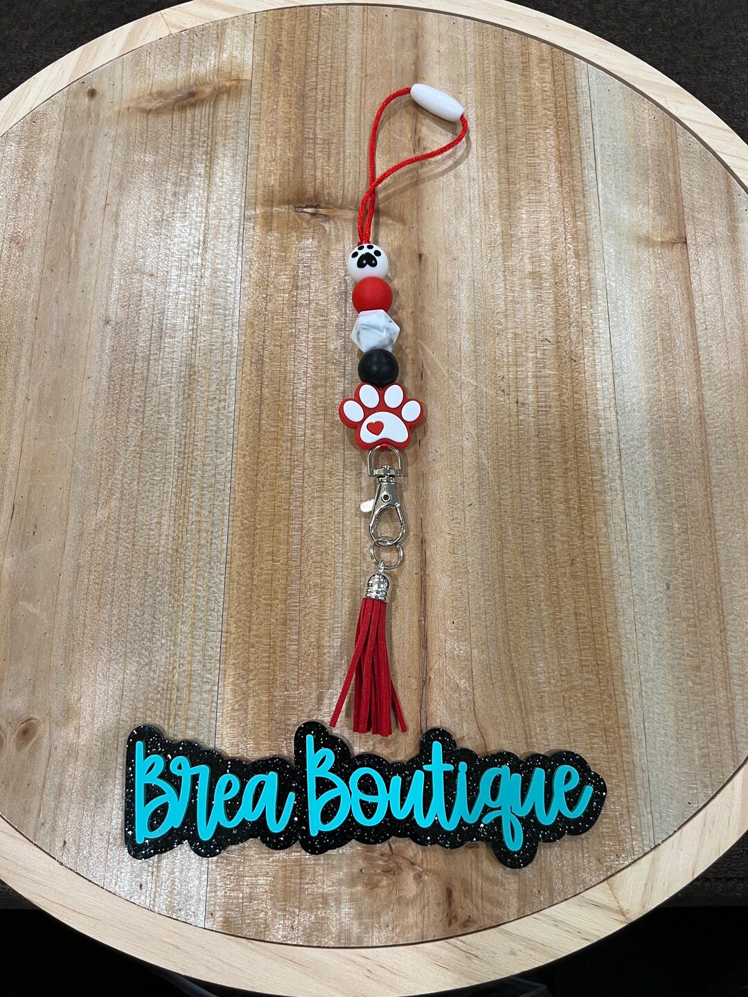 Red Paw Print Car Charm Hanging Rear View Mirror Freshie Hanger ...