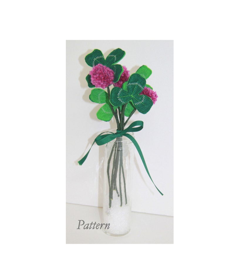 Pattern PDF for Felt Clover Bouquet Three & Four Leaf Clover and ...