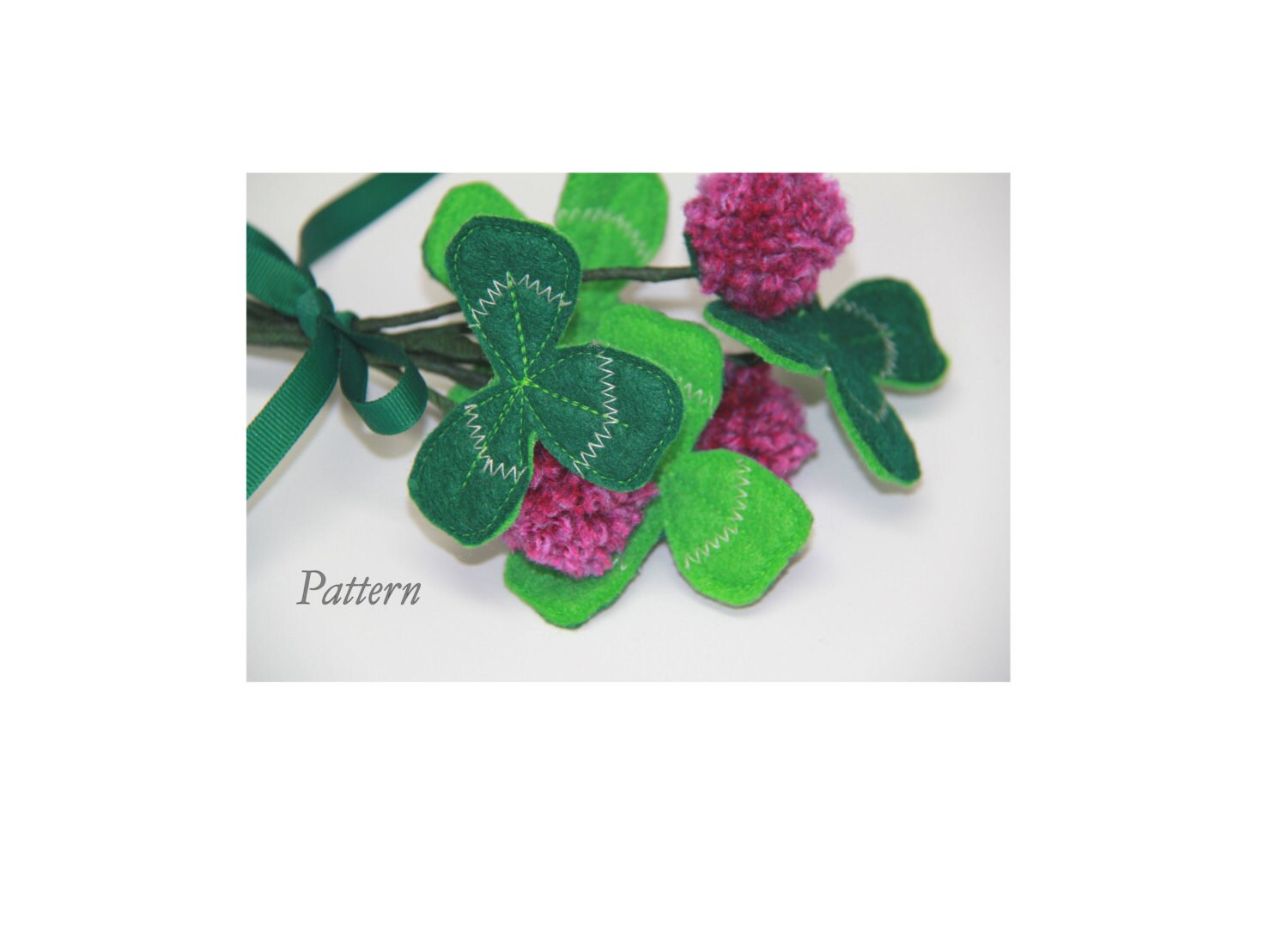 Pattern PDF for Felt Clover Bouquet Three & Four Leaf Clover and ...