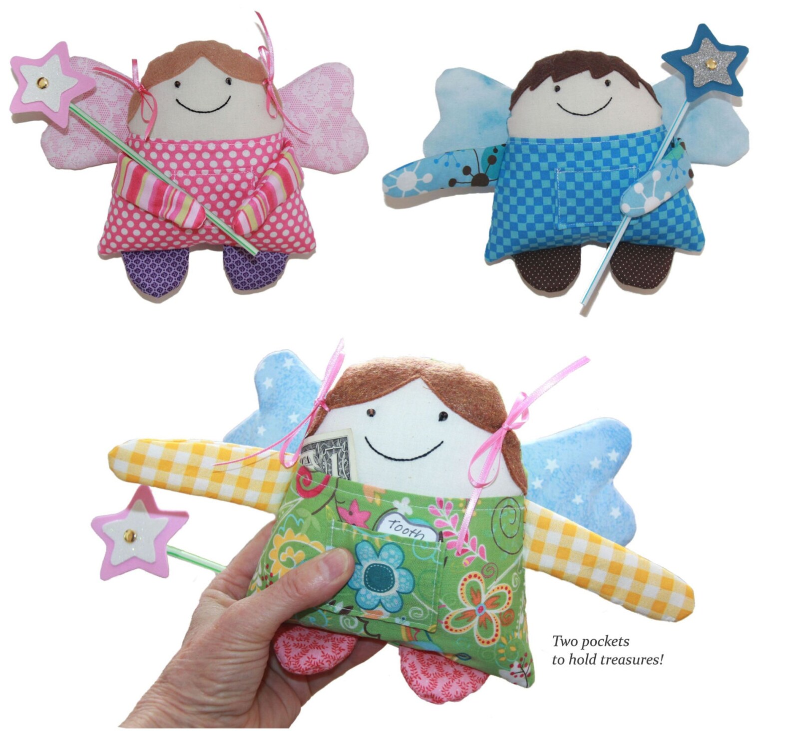 Pattern PDF for Tooth Fairy Angel Boy & Girl and Magic Wand Instant ...