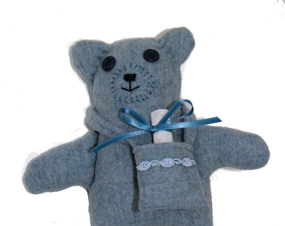 PATTERN PDF for My Message Bear, From Wool or Fleece, New or Upcycled ...