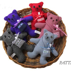 PATTERN PDF for My Message Bear, From Wool or Fleece, New or Upcycled ...