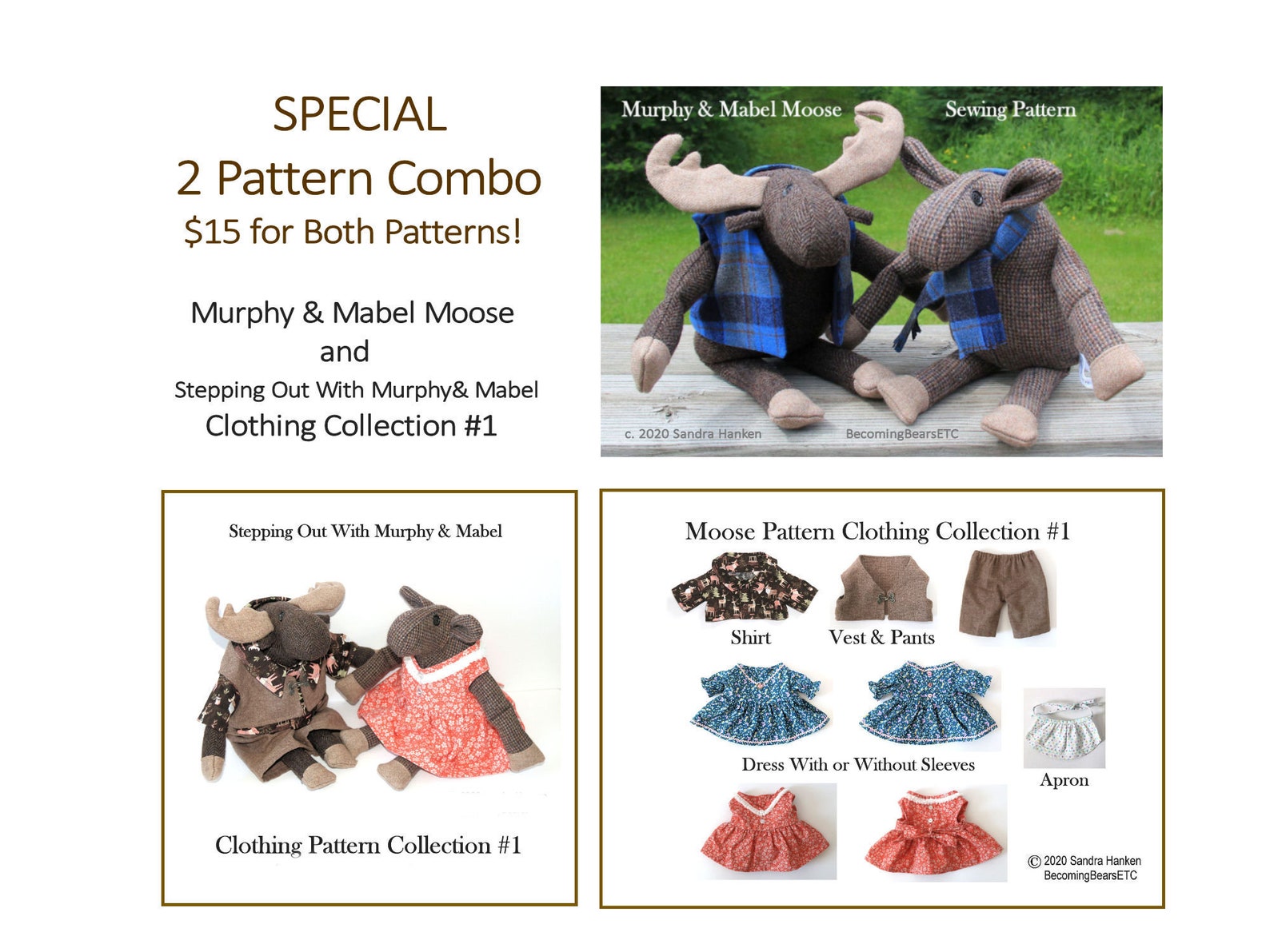 Moose & Clothing Sewing Pattern Combo Special PDF Instant Download ...