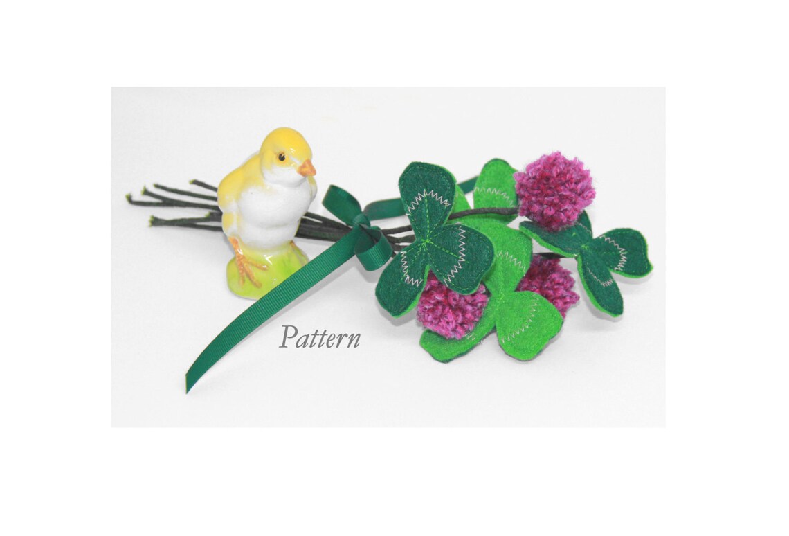 Pattern PDF for Felt Clover Bouquet Three & Four Leaf Clover | Etsy