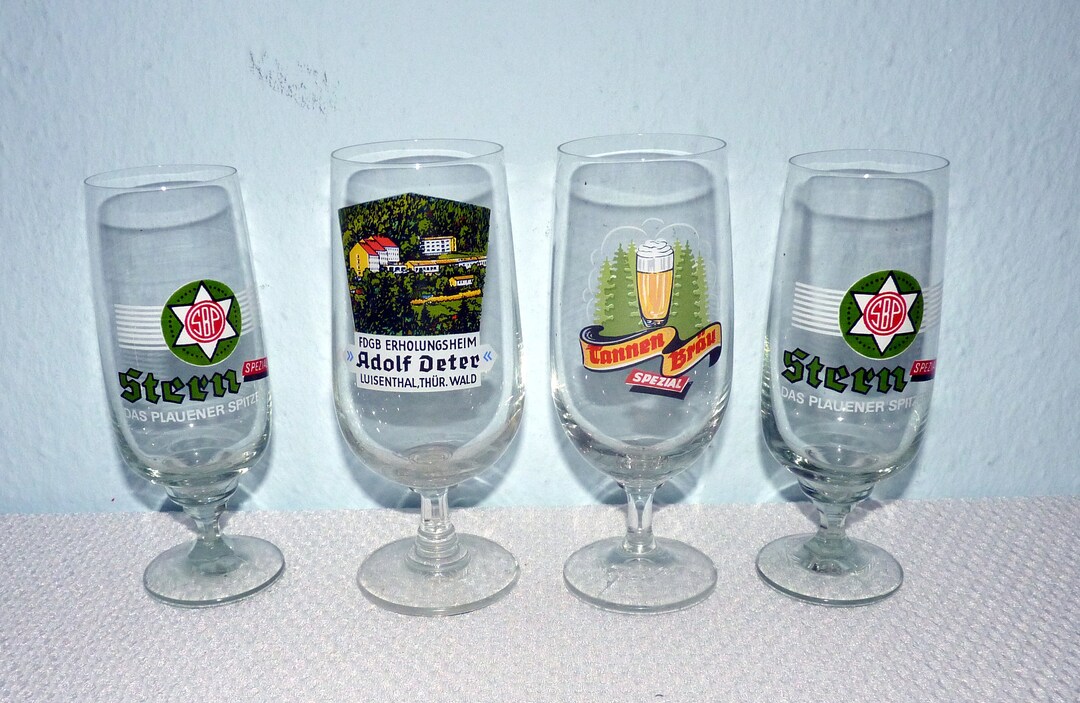 Set of 4 Collection Beer Glasses GDR Beer Cuffs - Etsy