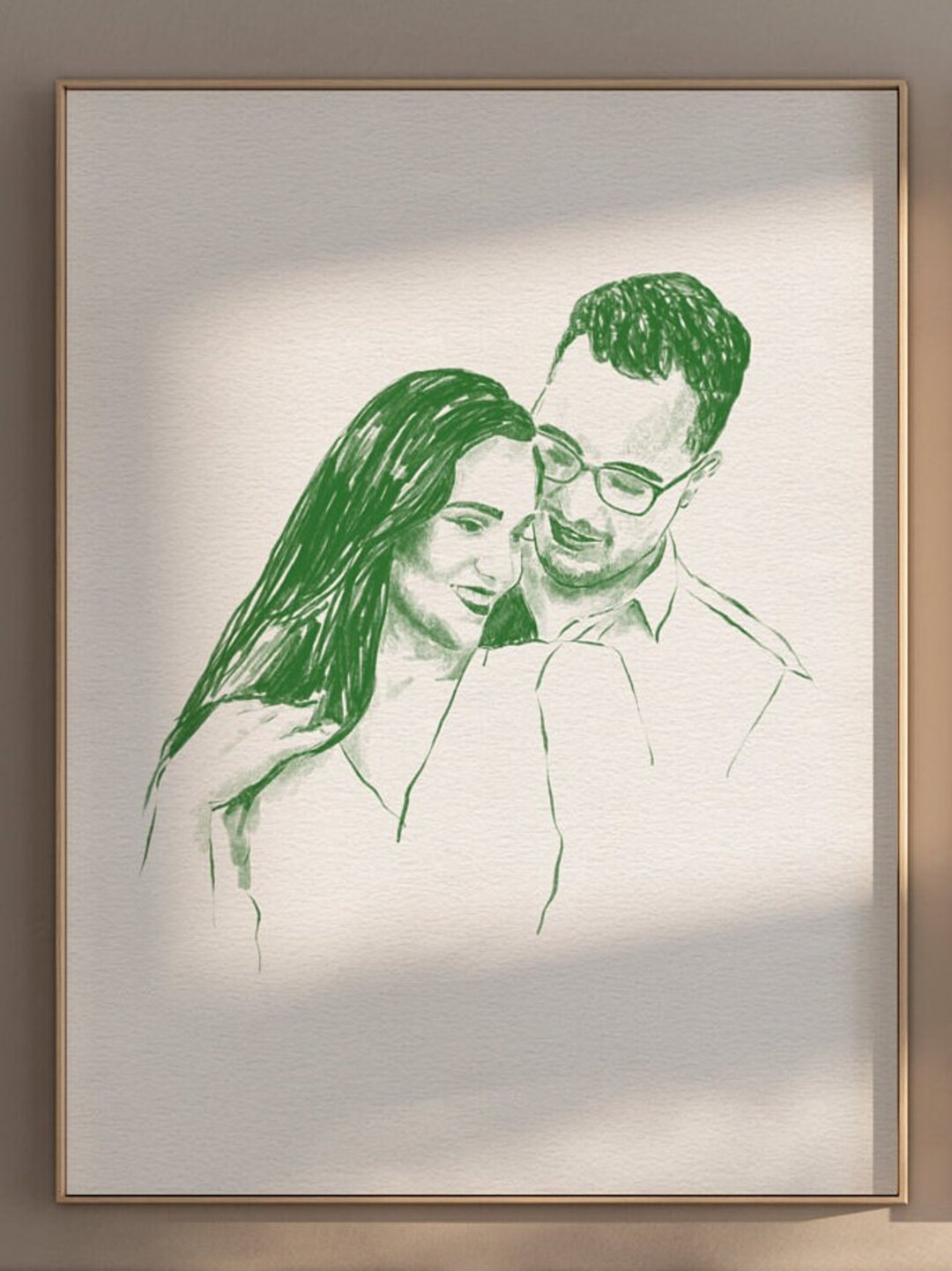 Portrait Line Drawing Personalized Gift, Hand Drawn Couple Portrait ...