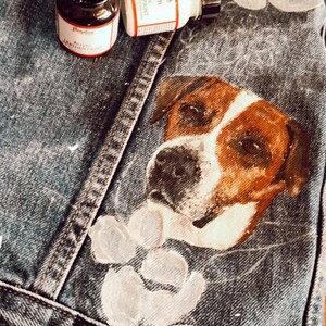 Custom Hand Painted Floral Pet Portrait Wedding Jacket, Personalised ...