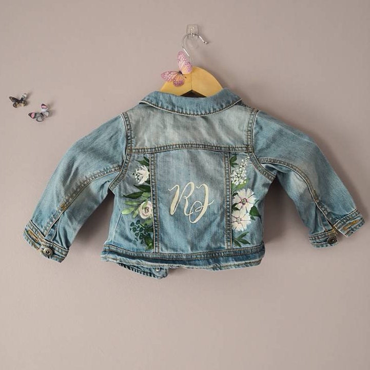 Hand Painted Personalised Girls Denim Jacket, Bespoke Designs Women's ...