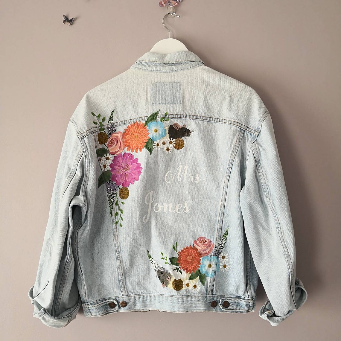 Personalised Design on Leather or Denim Jacket, Custom Painted Jacket ...