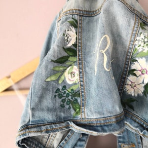 Hand Painted Personalised Girls Denim Jacket, Bespoke Designs Women's ...