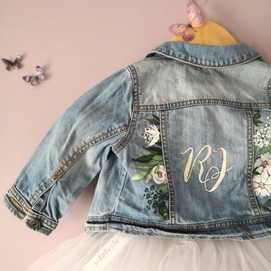 Hand Painted Personalised Girls Denim Jacket, Bespoke Designs Women's ...