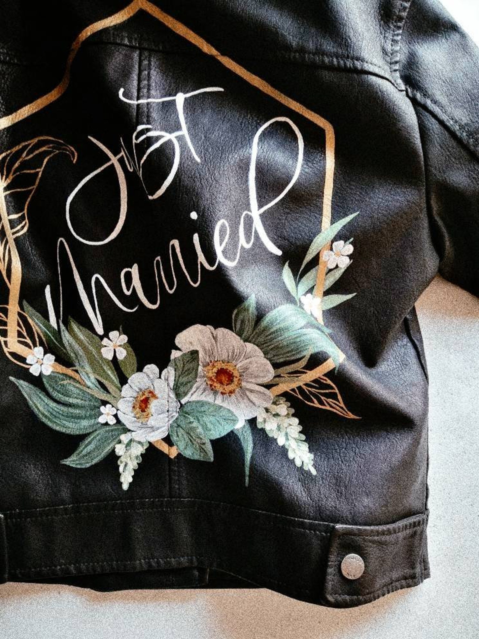 Hand Painted Wedding Jacket, Bridal Jacket, Bespoke Gift for Bride ...