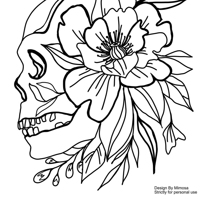 Floral Skull Til Death Jacket DIY Kit, Bridal Jacket Painting, Denim or ...