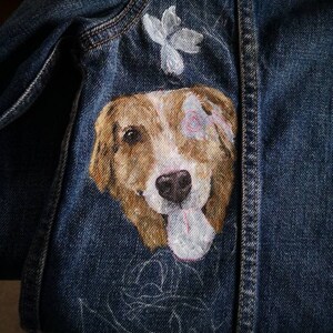 Custom Hand Painted Floral Pet Portrait Wedding Jacket, Personalised ...