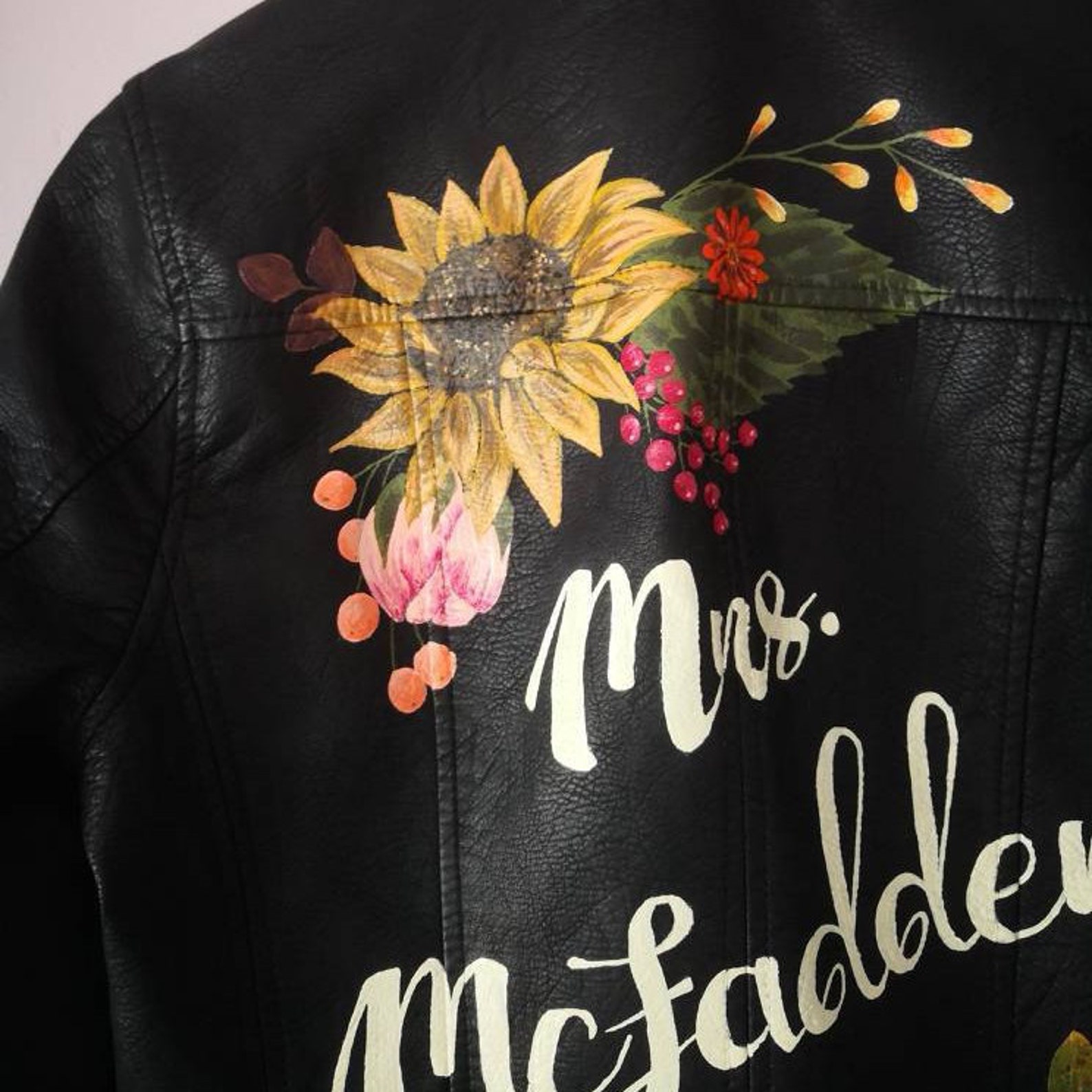 Custom Jacket Painting Sunflower Floral Jacket Personalised - Etsy