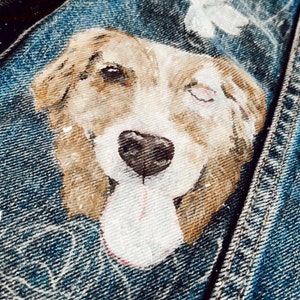 Custom Hand Painted Floral Pet Portrait Wedding Jacket, Personalised ...