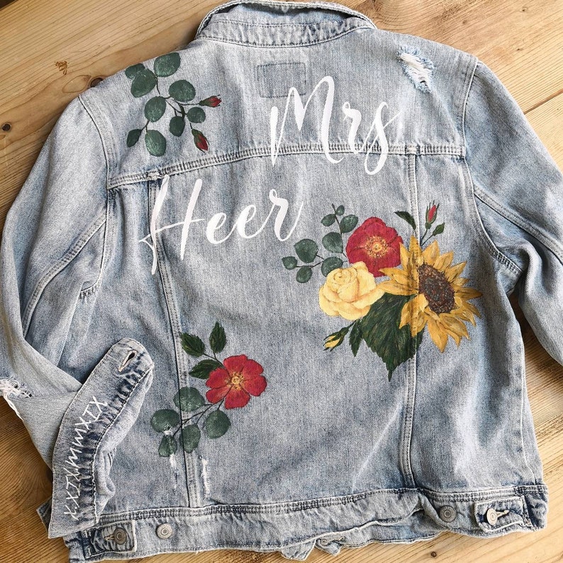 Custom Jacket Painting Sunflower Floral Jacket Personalised - Etsy