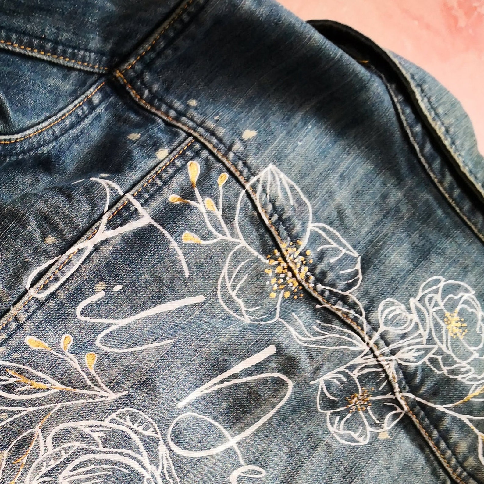 Til Death Painted Denim Jacket DIY Kit, Bridal Jacket, Leather Painting ...