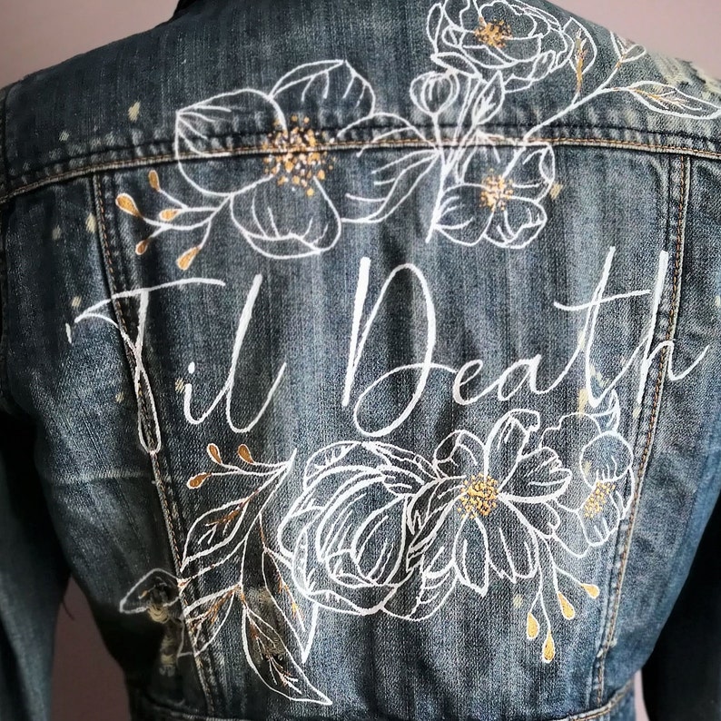 Til Death Painted Denim Jacket DIY Kit Bridal Jacket Leather | Etsy