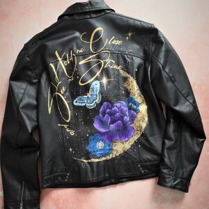 Hand Painted Custom Lilac Floral Design Wedding Jacket, Hand Painted ...
