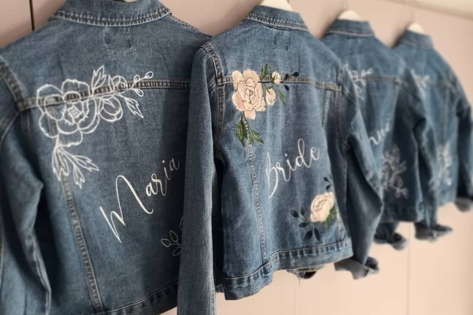 DIY Kit Your Custom Name Calligraphy Jackets Painted Floral - Etsy