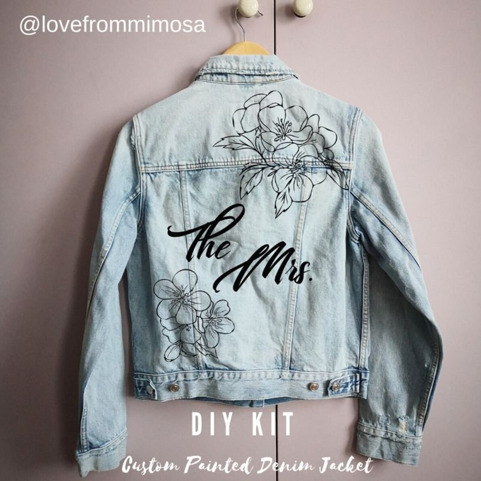 DIY Kit Your Custom Name Calligraphy Jackets Painted Floral - Etsy