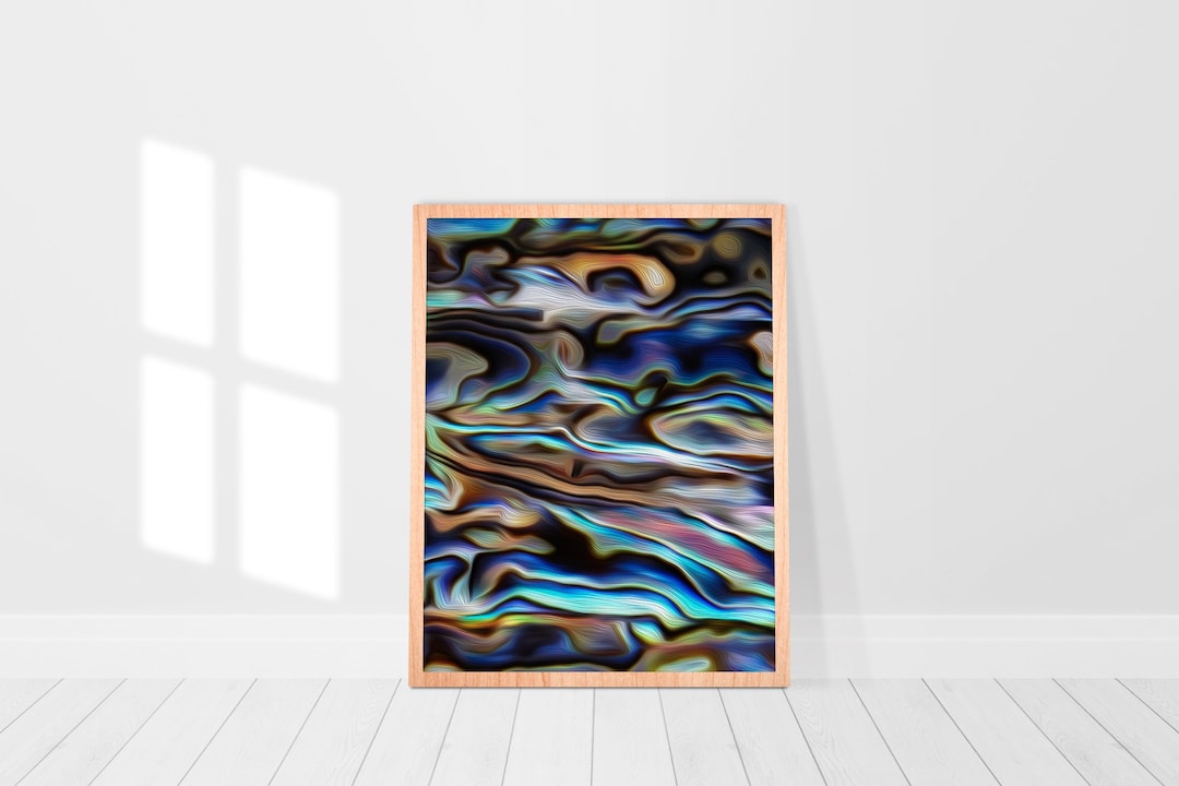 Blue Paua Theme 1 : Abstract Digital Art Inspired by Mother-of-pearl ...