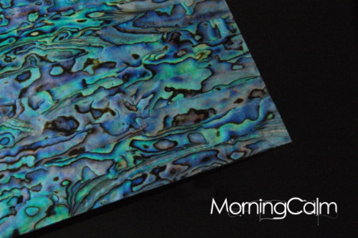 Blue Paua Flexible Enhanced Adhesive Veneer Sheet (9.4" X 5.5" X 0.006 ...