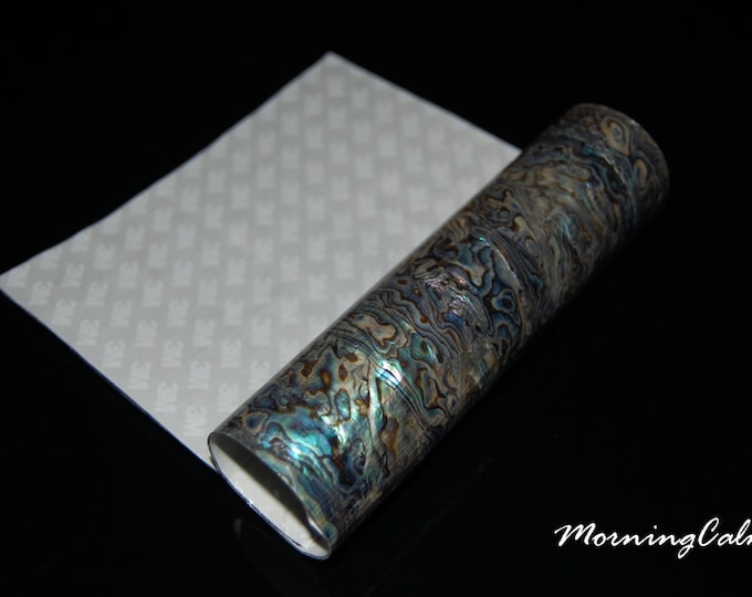 Abalone Shell Veneer Blue Paua Enhanced Adhesve Veneer Sheet 9.4 X 5.5 ...