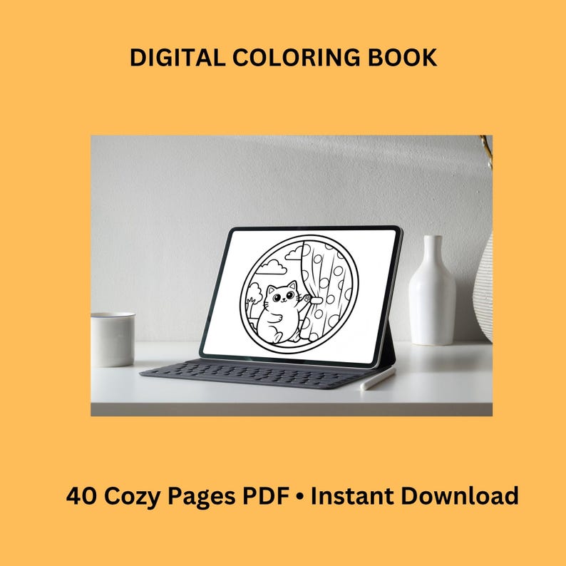 Dusty Sunbeam Attic Cats Coloring Book | Bold Easy Stress Relief (PDF ...