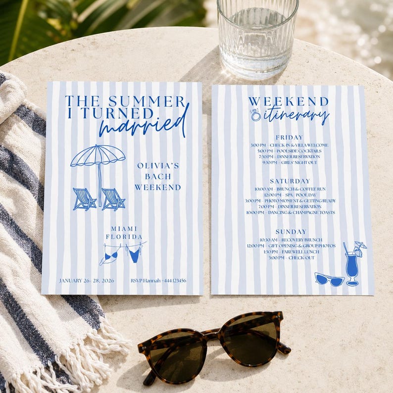The Summer I Turned Married Invitation & Itinerary Template | Coastal ...